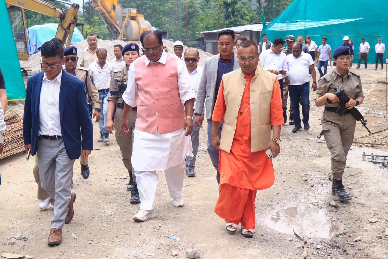 Union Minister John Barla inspects construction of 300-bedded district ...