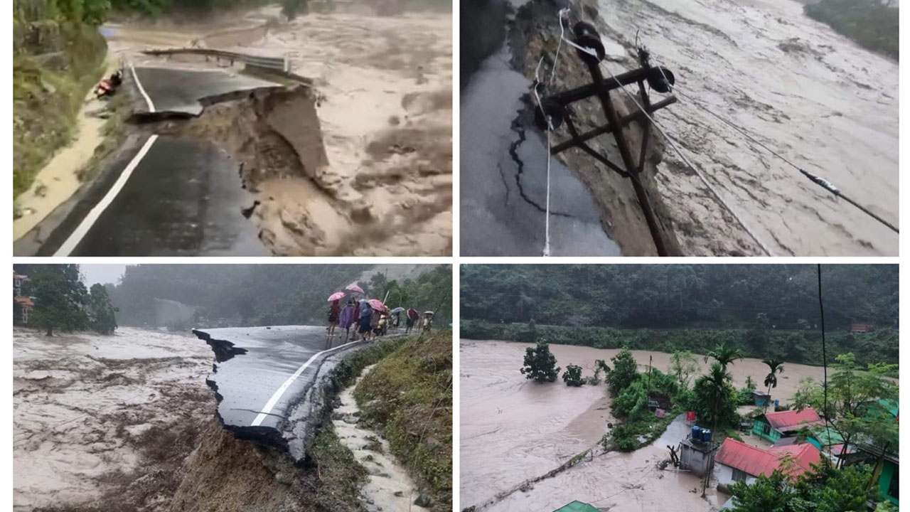 Cloudburst triggers flash floods along Teesta River in Sikkim ...