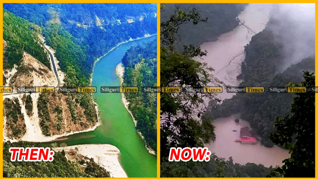 Triveni camping site inundated by flash flood in Teesta River ...